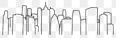 City png line art, transparent | Premium PNG - rawpixel