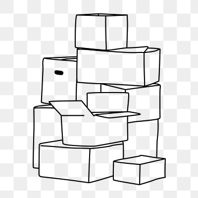 Stacked moving boxes png line | Premium PNG - rawpixel