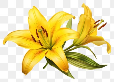 PNG Flower lily yellow plant. | Premium PNG - rawpixel