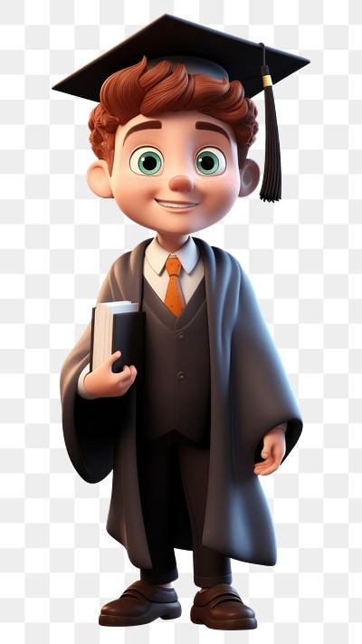 Graduation cartoon white background graduation | Premium Photo ...