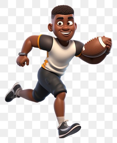 Cartoon Football Player Running