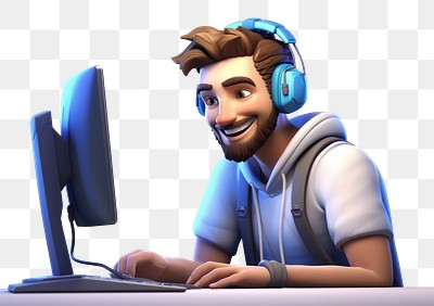 PNG Computer cartoon person adult | Premium PNG - rawpixel