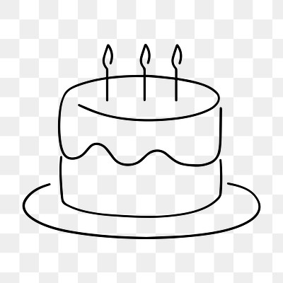 Birthday cake, minimal line art | Premium Vector - rawpixel