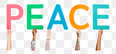 Peace word png typography, transparent | Premium PNG - rawpixel