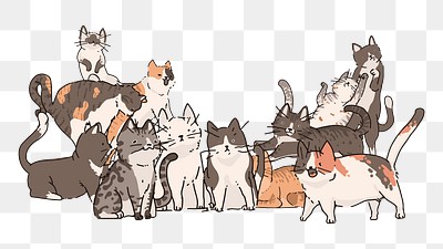 Cats doodle pattern background vector | Premium Vector Illustration - rawpixel