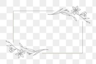 Minimal flower png frame, transparent | Premium PNG - rawpixel
