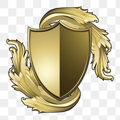 Golden Baroque shield elements vector | Premium Vector - rawpixel
