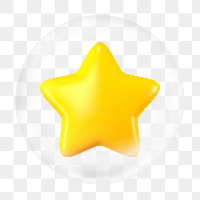 3D star png bubble element, | Premium PNG - rawpixel