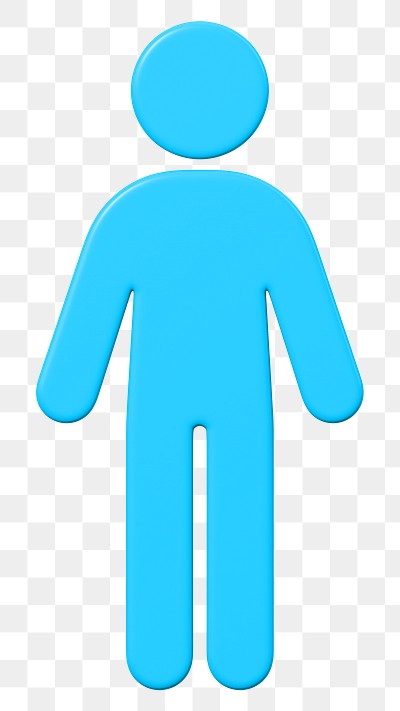 Blue man png symbol, transparent | Premium PNG - rawpixel