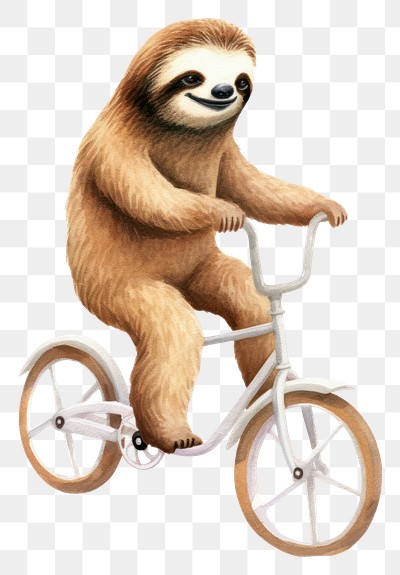 PNG Sloth riding bicycle sloth | Premium PNG - rawpixel