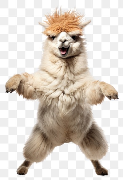 PNG Happy smiling dancing alpaca | Free PNG - rawpixel