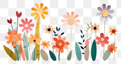 PNG colorful flowers, paper craft | Free PNG - rawpixel