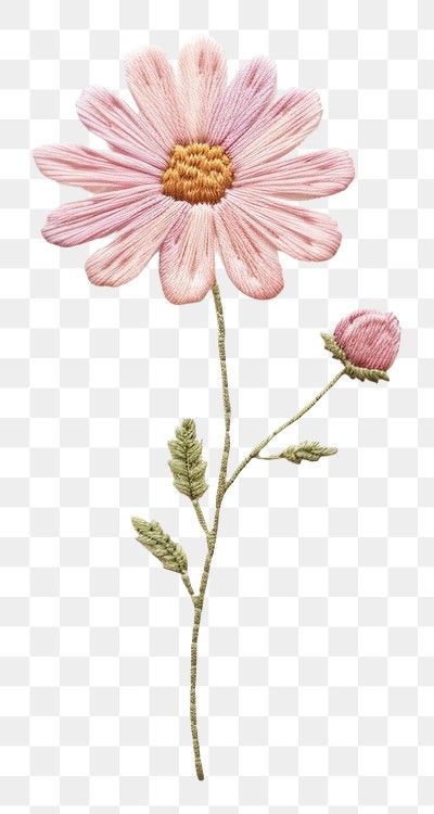PNG Flower embroidery petal plant | Free PNG - rawpixel