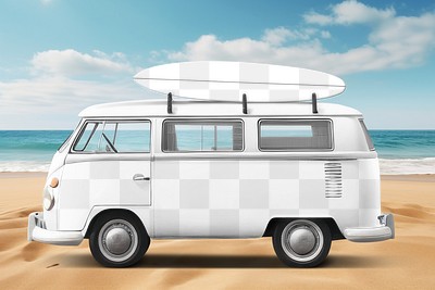 Retro microbus png mockup, transparent | Premium PNG - rawpixel