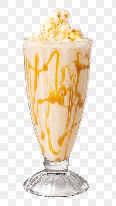 Caramel popcorn milkshake, drinks, dessert | Premium PSD - rawpixel