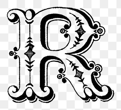 R letter PNG, ornamental font, | Premium PNG - rawpixel