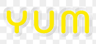 Yum transparent offset stroke word | Free PNG Sticker - rawpixel