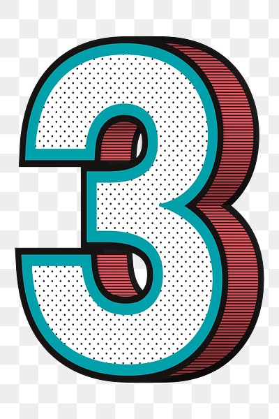 Number 3 png isometric halftone | Free PNG Sticker - rawpixel