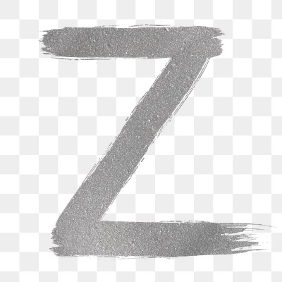 Transparent letter z silver brush | Free PNG Sticker - rawpixel