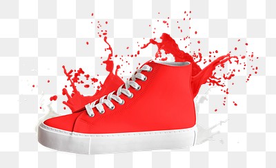 Red high top sneaker colors | Premium PNG Sticker - rawpixel