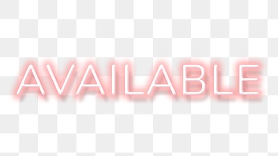 Pink neon word AVAILABLE typography | Premium PNG - rawpixel