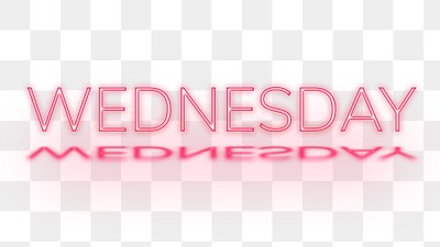 Wednesday text neon typography png | Free PNG - rawpixel