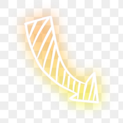 Neon yellow curved arrow sign | Premium PNG Sticker - rawpixel