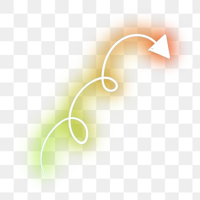 Neon yellow swirl arrow sign | Premium PNG Sticker - rawpixel