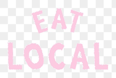 Pink eat local doodle typography | Premium PNG Sticker - rawpixel