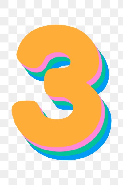 Png 3 font rounded typography | Premium PNG Sticker - rawpixel