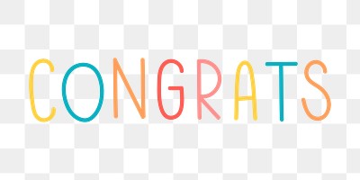 Colorful congrats typography design element | Premium PNG Sticker ...