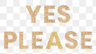 Glittery yes please typography pink | Free Photo - rawpixel