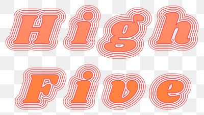 High five png retro font | Free PNG Sticker - rawpixel