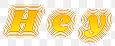 Hey png retro font typography | Premium PNG - rawpixel