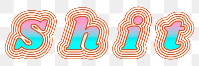 Shit png retro font typography | Premium PNG Sticker - rawpixel
