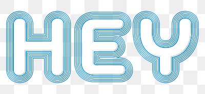 Hey png typography offset stroke | Premium PNG Sticker - rawpixel