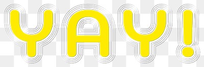 Offset stroke yay png text | Free PNG Sticker - rawpixel