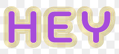Hey png typography offset stroke | Free PNG Sticker - rawpixel