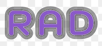 Transparent rad offset stroke lettering | Premium PNG Sticker - rawpixel