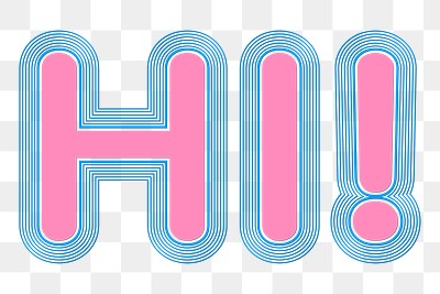 Offset stroke hi png typography | Premium PNG Sticker - rawpixel