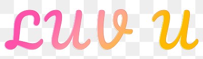 Luv u word png clipart | Premium PNG Sticker - rawpixel