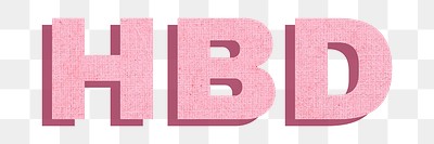 Word HBD png font typography | Free PNG Sticker - rawpixel