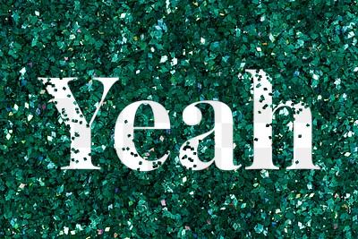 Yeah png text glittery green | Premium PNG - rawpixel