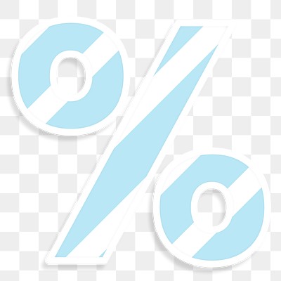 Percentage font typography png for kids | Free PNG Sticker - rawpixel