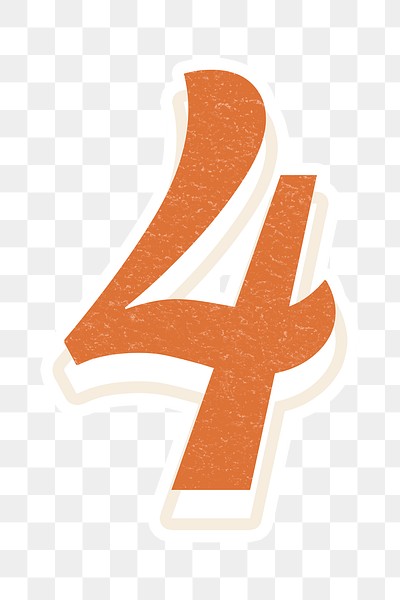Number 4 png handwriting font | Premium PNG Sticker - rawpixel