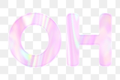 Oh text png holographic pink | Free PNG Sticker - rawpixel