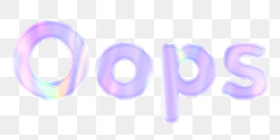 Holographic oops text png word | Premium PNG - rawpixel