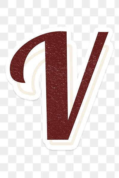 Letter V cursive stylish vintage | Premium PNG Sticker - rawpixel