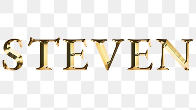 Steven typography gold effect design | Free PNG Sticker - rawpixel