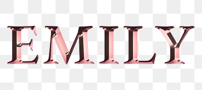 Emily typography rose gold design | Free PNG Sticker - rawpixel